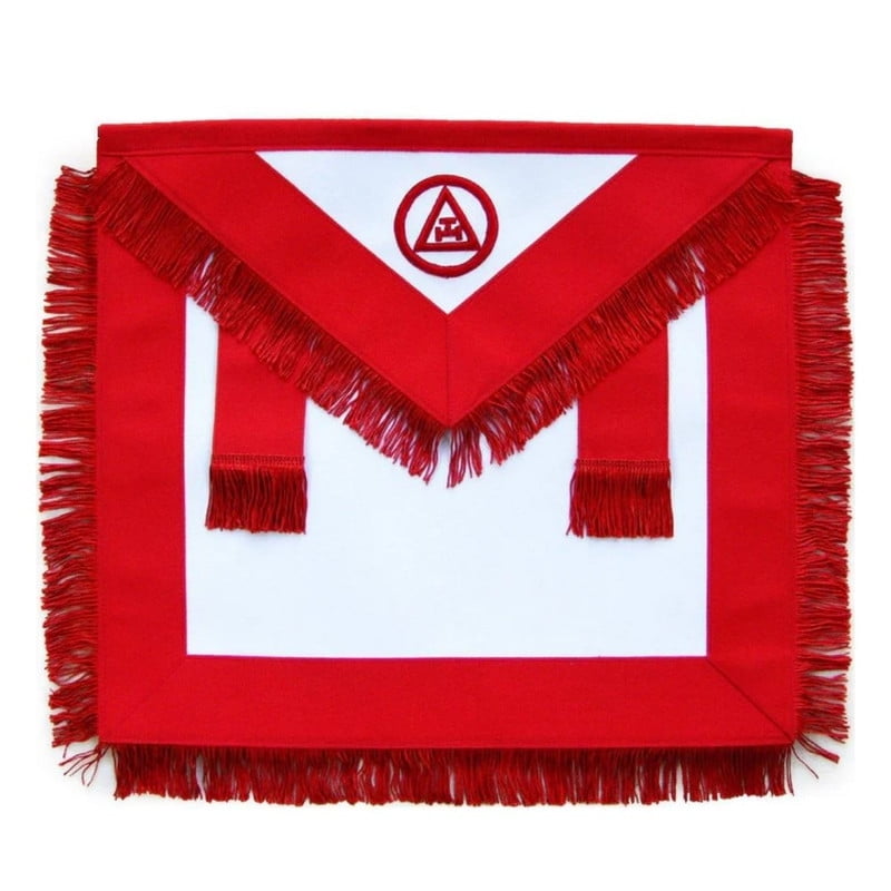 ROYAL ARCH MEMBER CHAPTER APRON - RED TRIPLE TAU WITH FRINGE & TASSELS ...