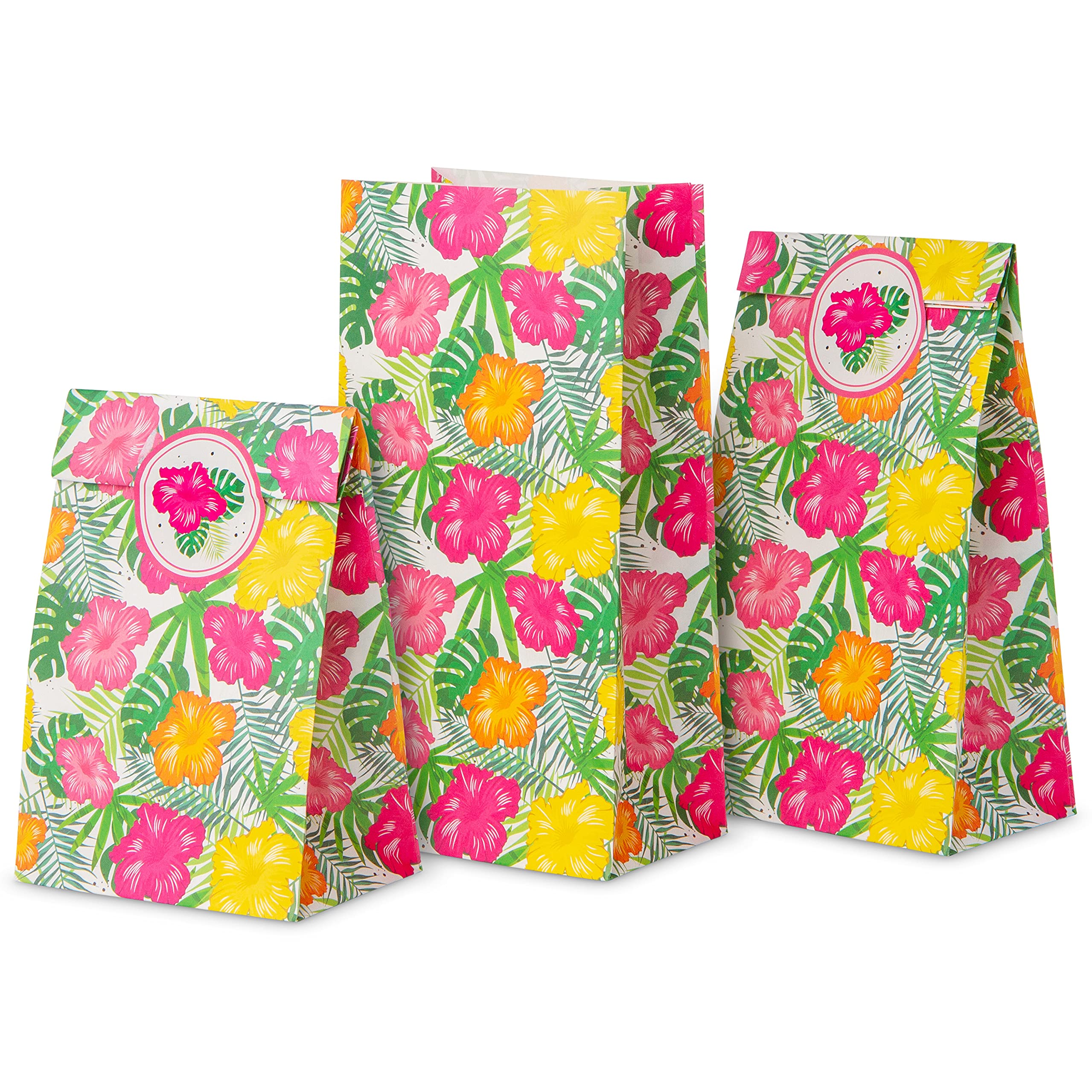 ROYAL BLUEBONNET Gift Wrap SSF20 - 24 Tropical Floral Goodie Bags ...