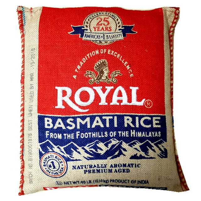 ROYAL Basmati Rice Jute Bag 40lb - Walmart.com