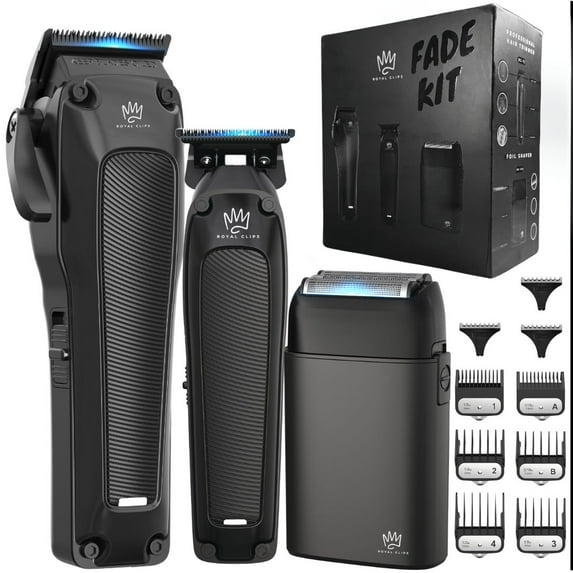 Royal Clips Hair and Beard Fade Kit 2.0 – Professional Clipper, Trimmer ...