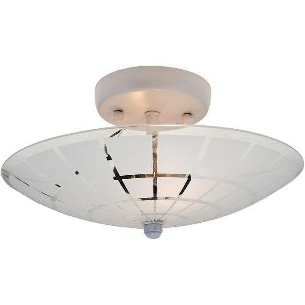 ROYAL COVE FLUSH MOUNT CEILING FIXTURE, 11-1/2" DIAMETER, WHITE, USES 2 ...