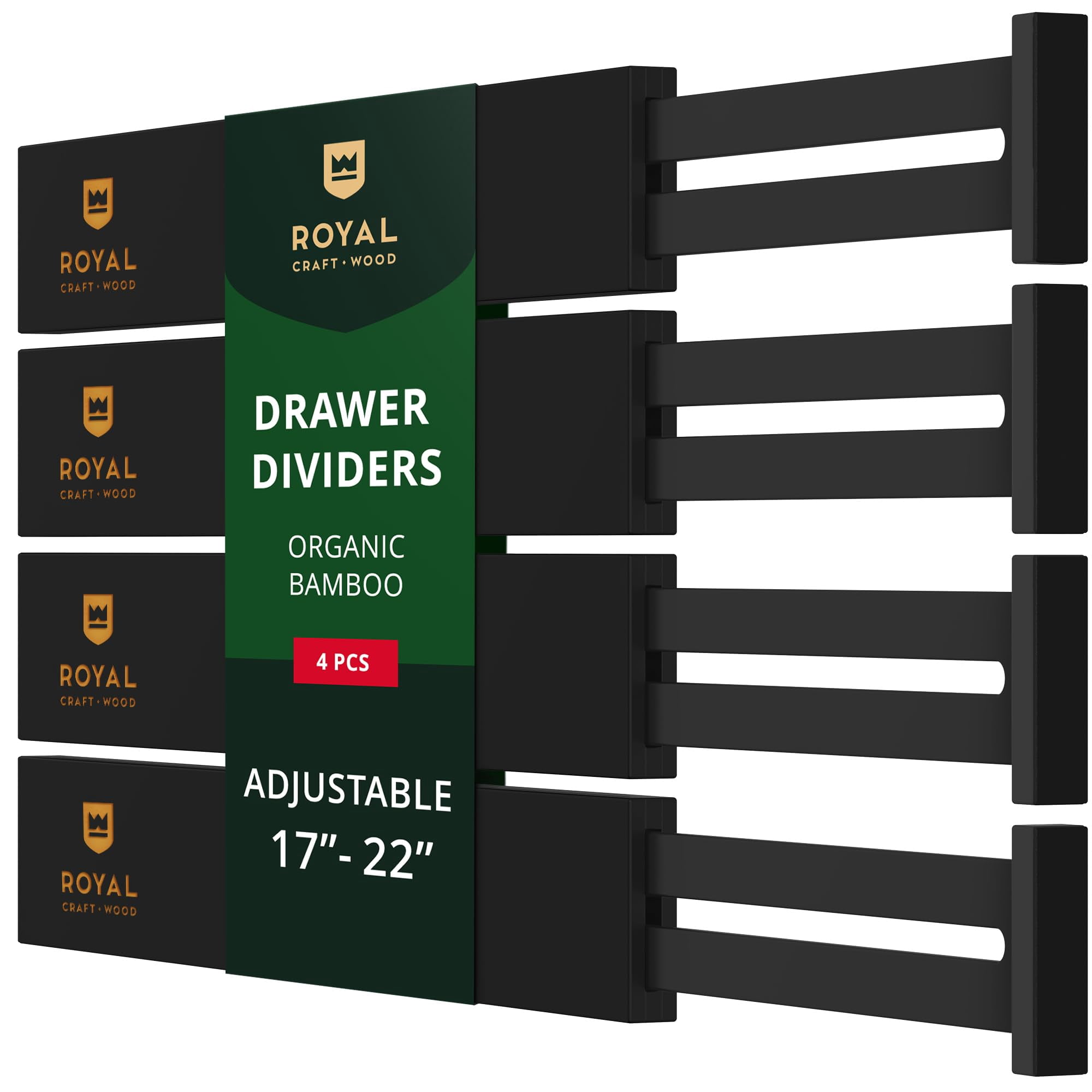 ROYAL CRAFT WOOD Adjustable Bamboo Drawer Dividers â€“ Expandable ...