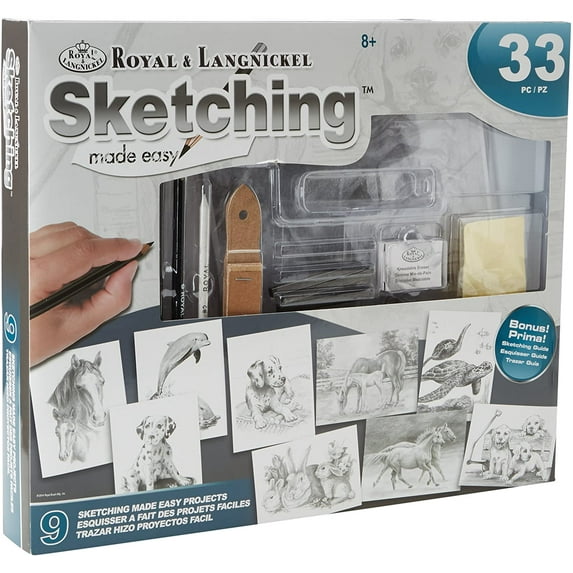 ROYAL LANGNICKEL ART Animals Sketching Made Easy Activity Set With 9 ...