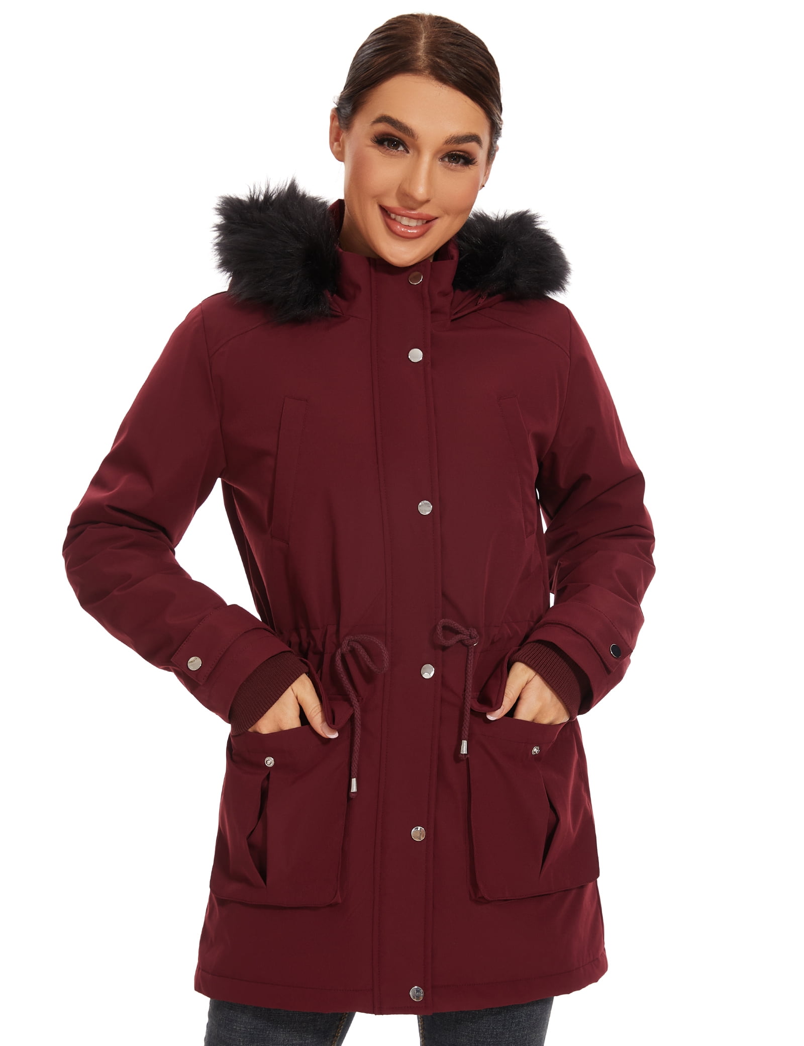 ROYAL MATRIX Women's Parka Coat Winter Warm Parka Jacket Fleece Lined ...