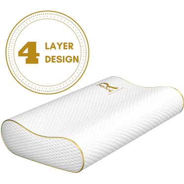 Cushion Lab Orthopedic Memory Foam Deep Sleep Pillow, Ergonomic Contour ...