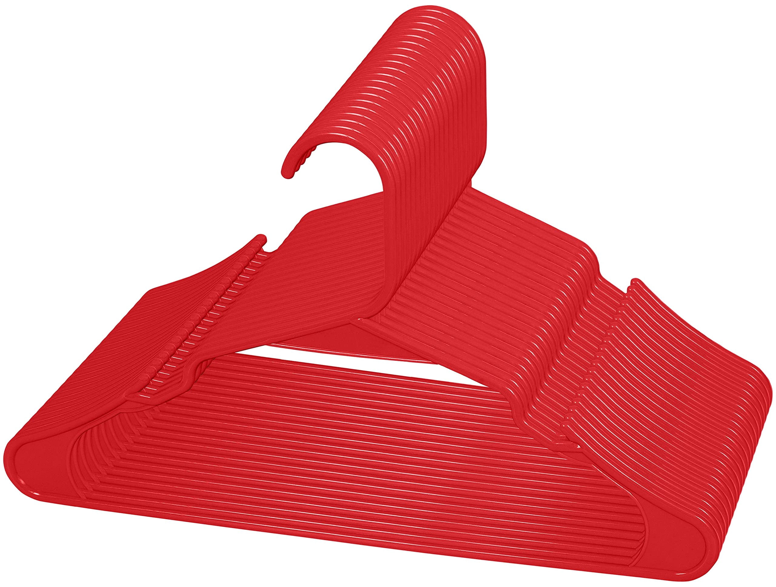 ROYALE 20 Pack Red Plastic Hangers for Clothes - Heavy Duty Plastic ...