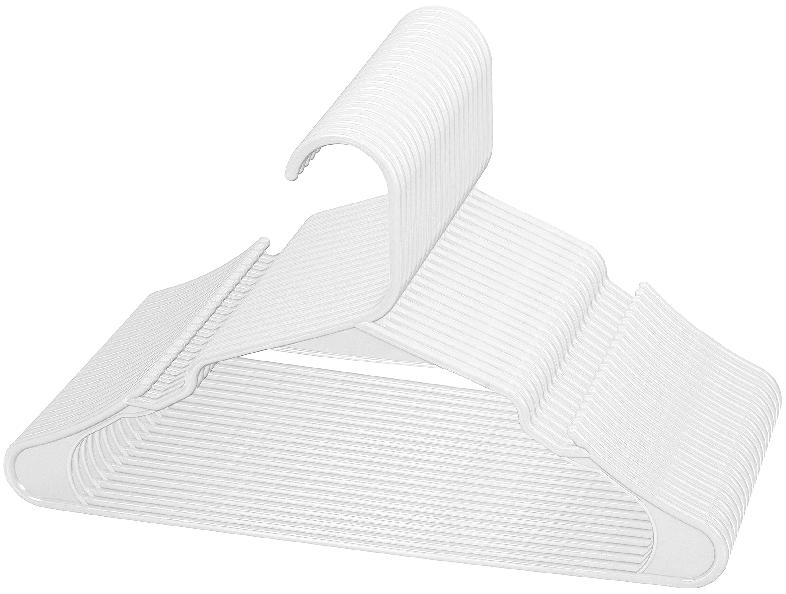 ROYALE 20 Pack White Plastic Hangers For Clothes - Heavy Duty Plastic ...