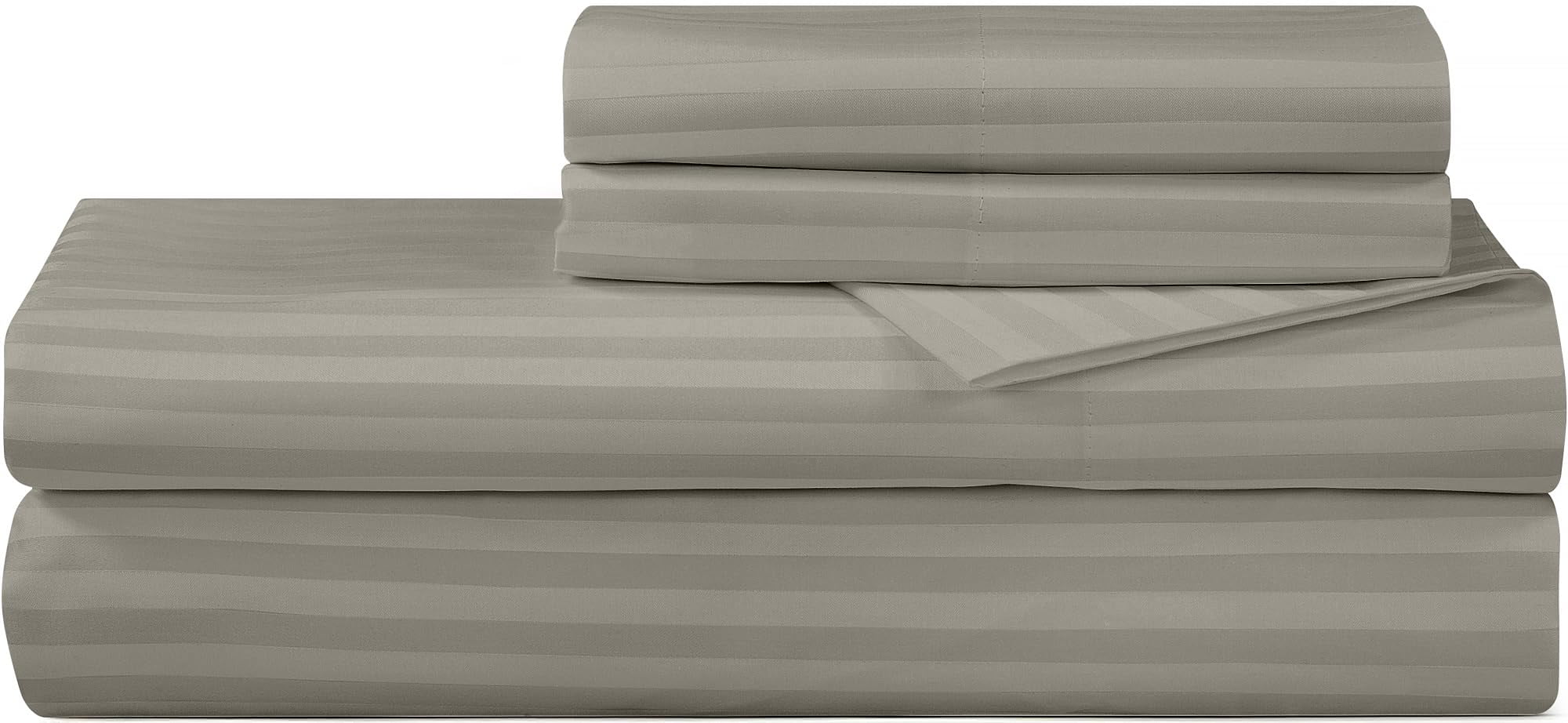 ROYALE LINENS 300 Thread Count 100% Long Staple Combed Cotton Striped ...