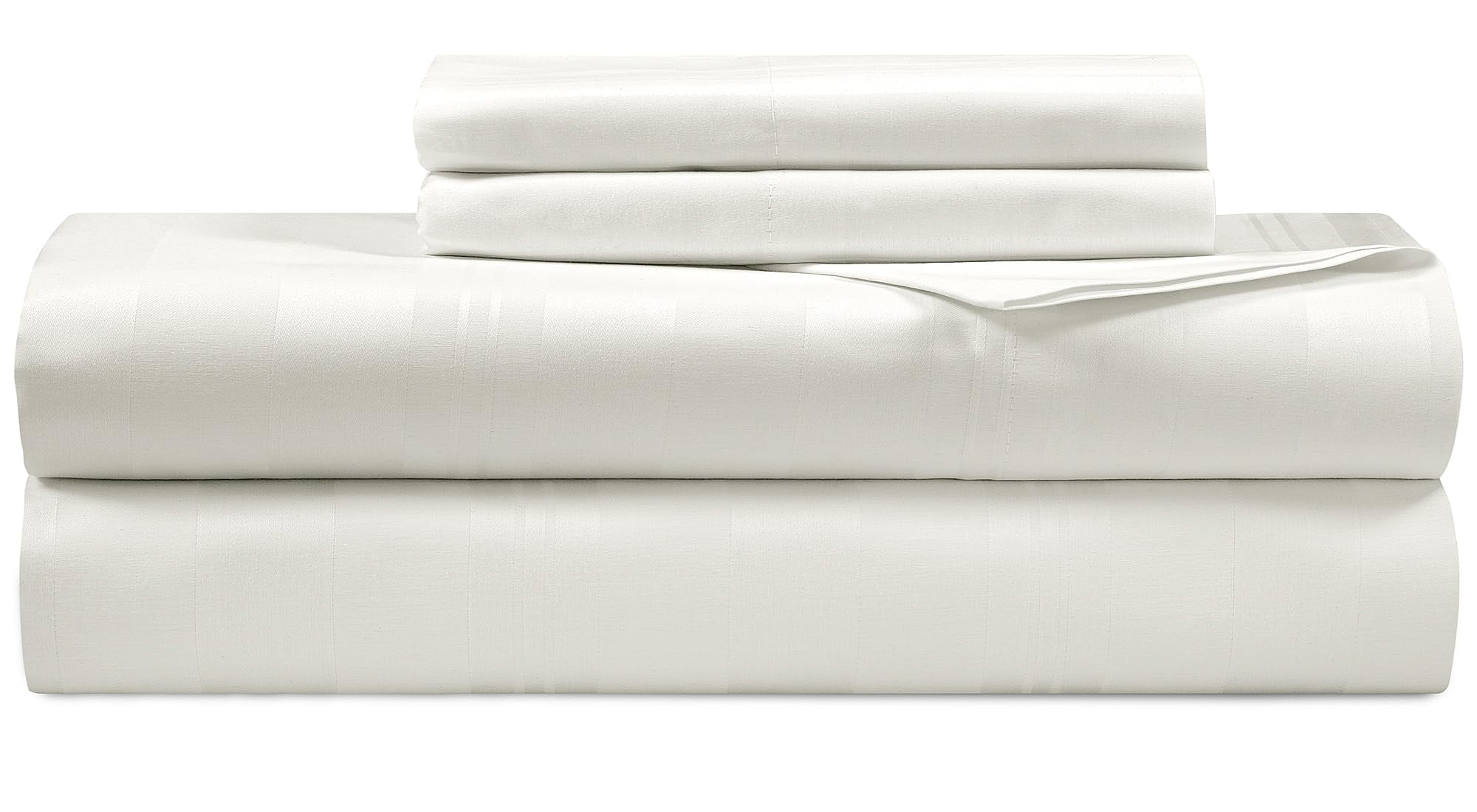 ROYALE LINENS 300 Thread Count 100% Long Staple Combed Cotton Striped ...