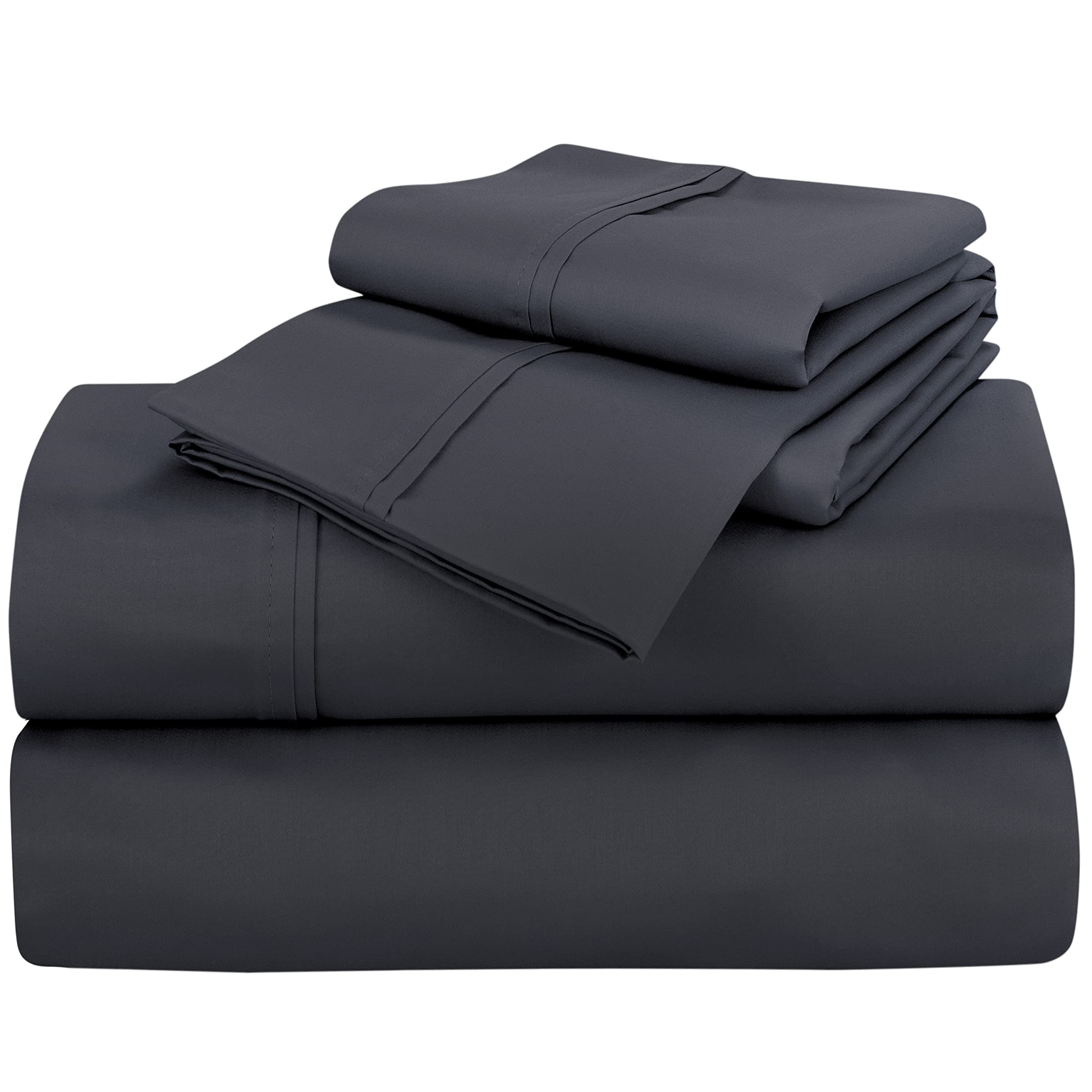 ROYALE LINENS 400 Thread Count 100% American Grown Cotton 4 Piece Sateen Queen Sheet Set - 1 ...