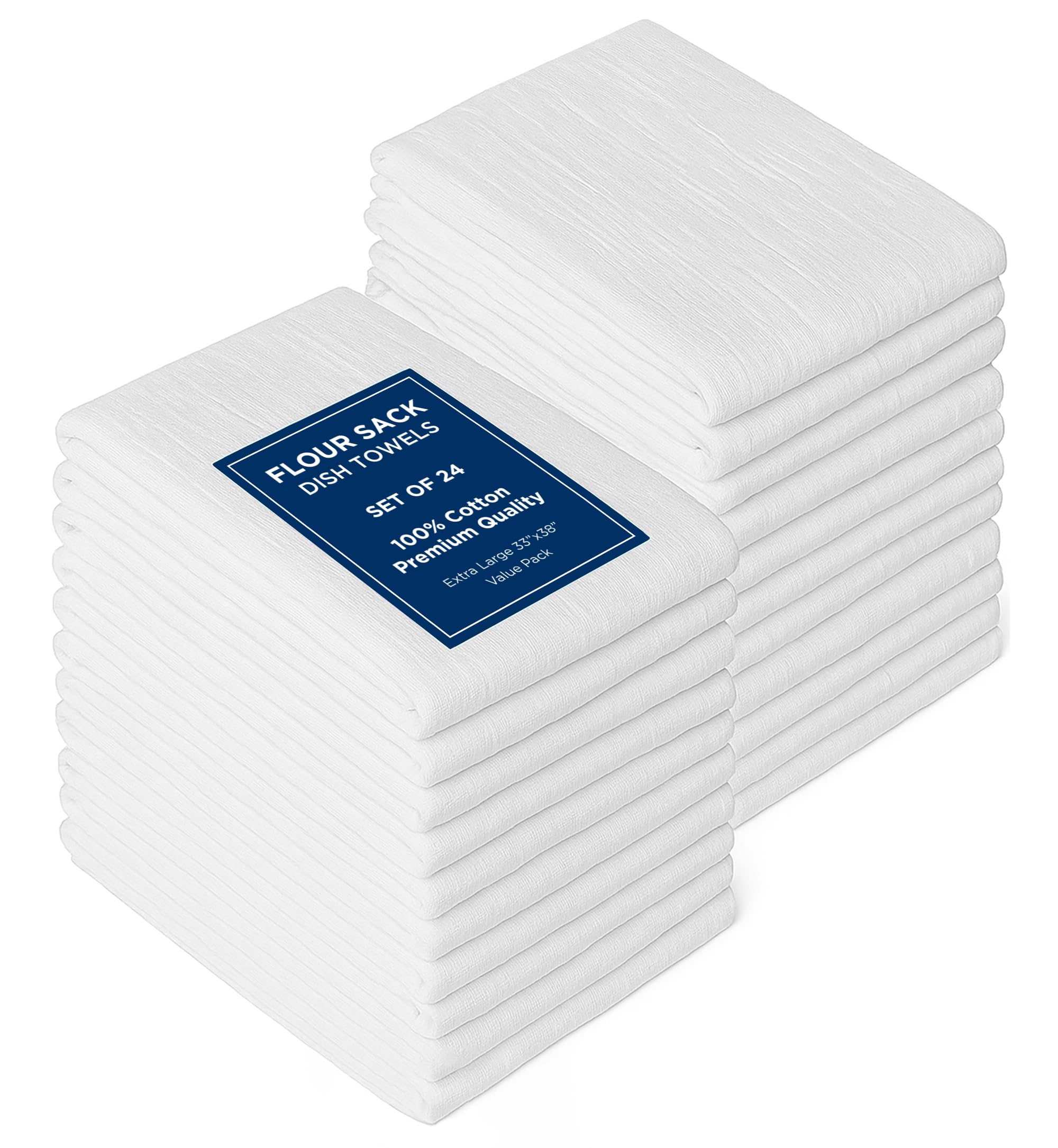 ROYALE LINENS Flour Sack Dish Towels - Kitchen Towel - Super Absorbent ...