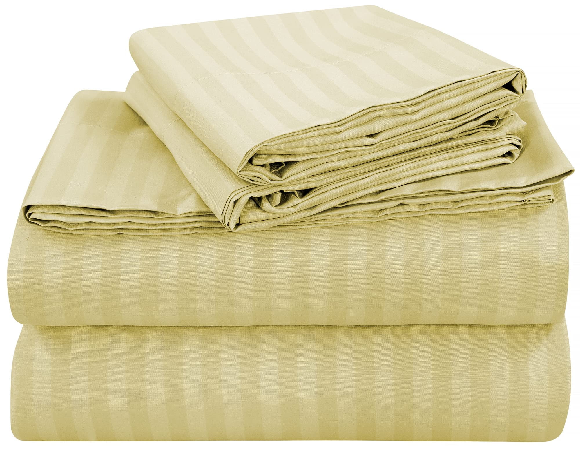 ROYALE LINENS Striped Bed Sheet Set - Brushed Microfiber 1800 Bedding ...