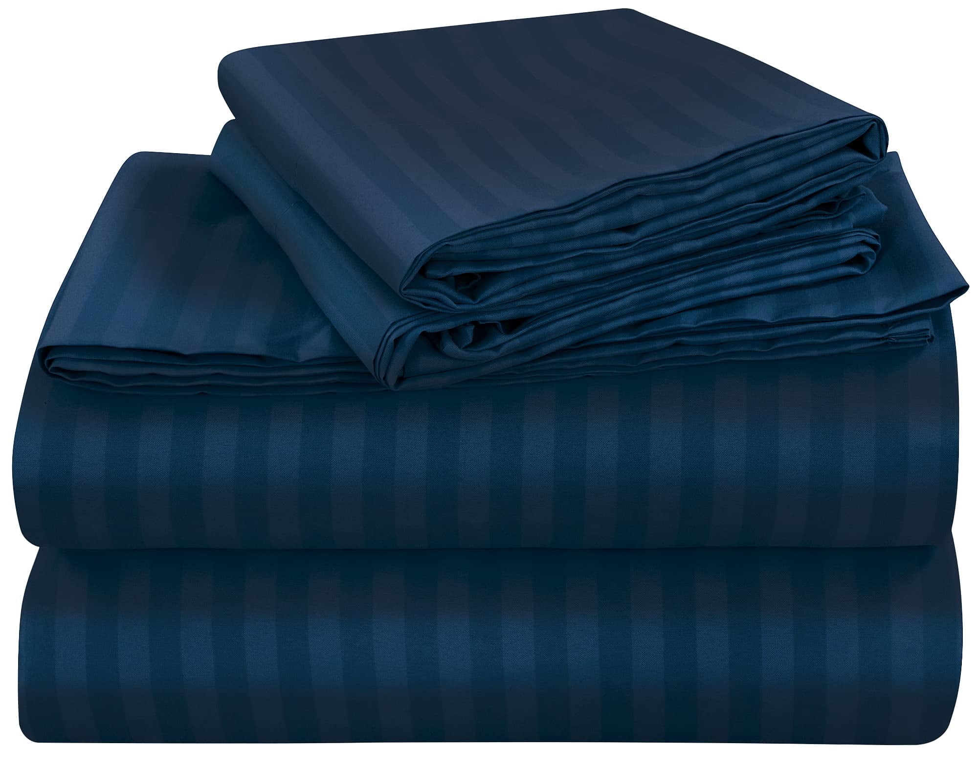 ROYALE LINENS Striped Bed Sheet Set - Brushed Microfiber 1800 Bedding ...