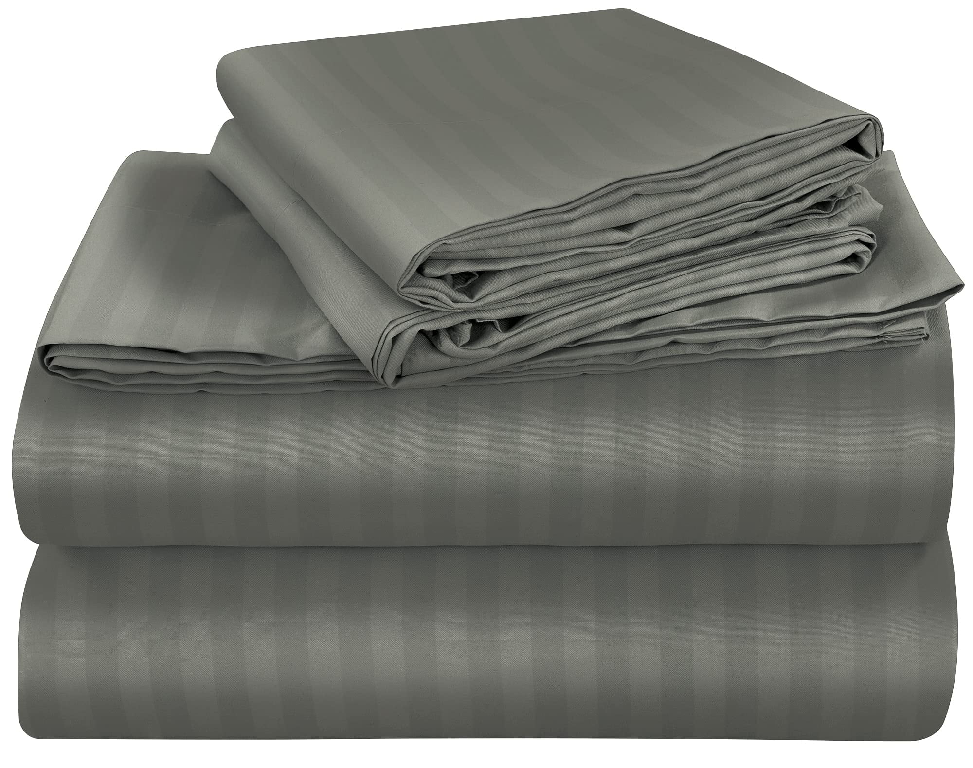 ROYALE LINENS Striped Bed Sheet Set - Brushed Microfiber 1800 Bedding ...