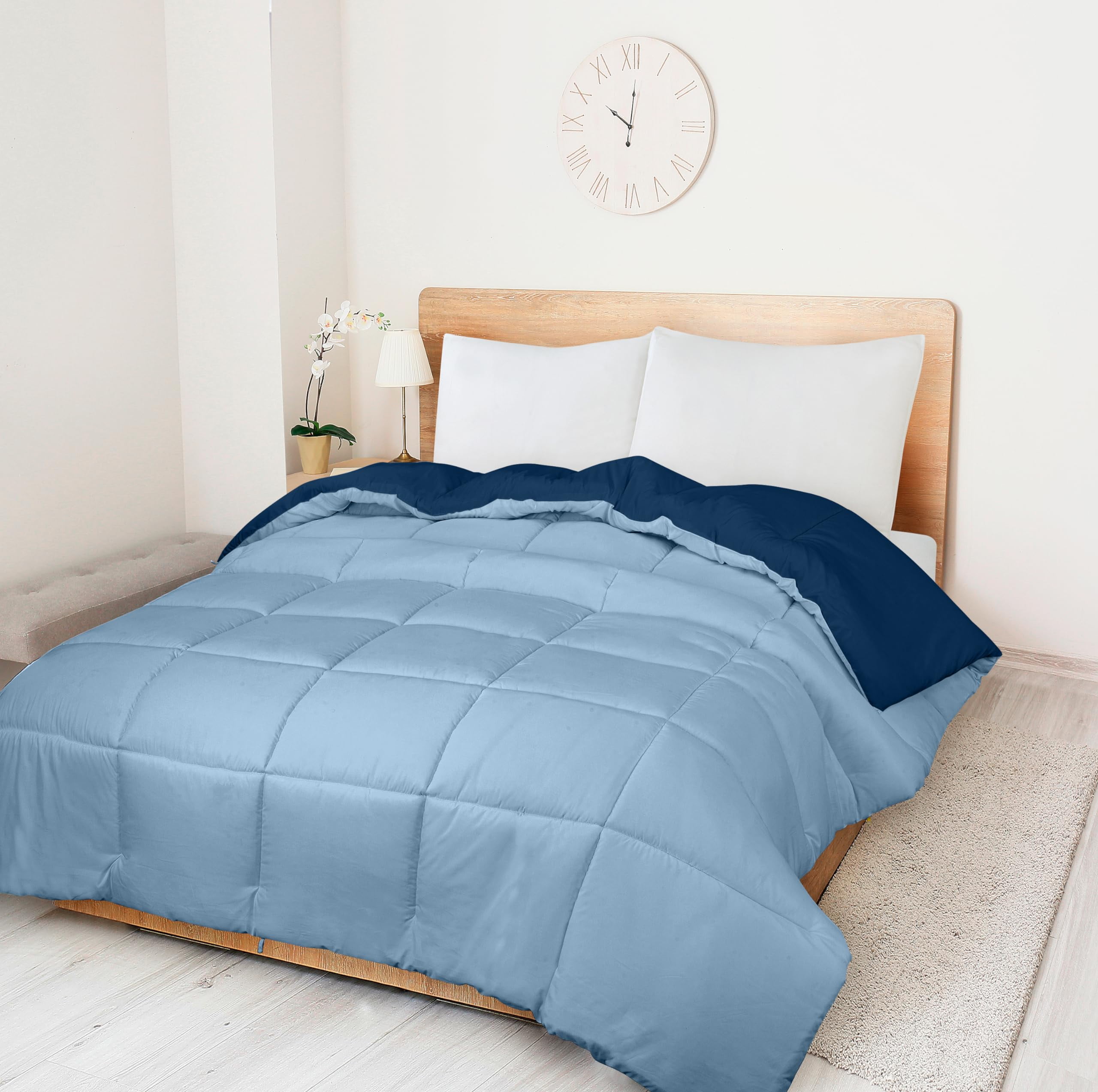 ROYALE Queen Comforter - All Season Down Alternative Bedding Comforters ...