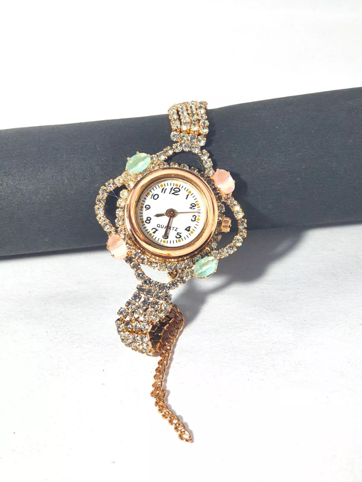 ROYALGEMSTONE Woman Wrist Watch, Gold and Silver Colour Watch Round ...