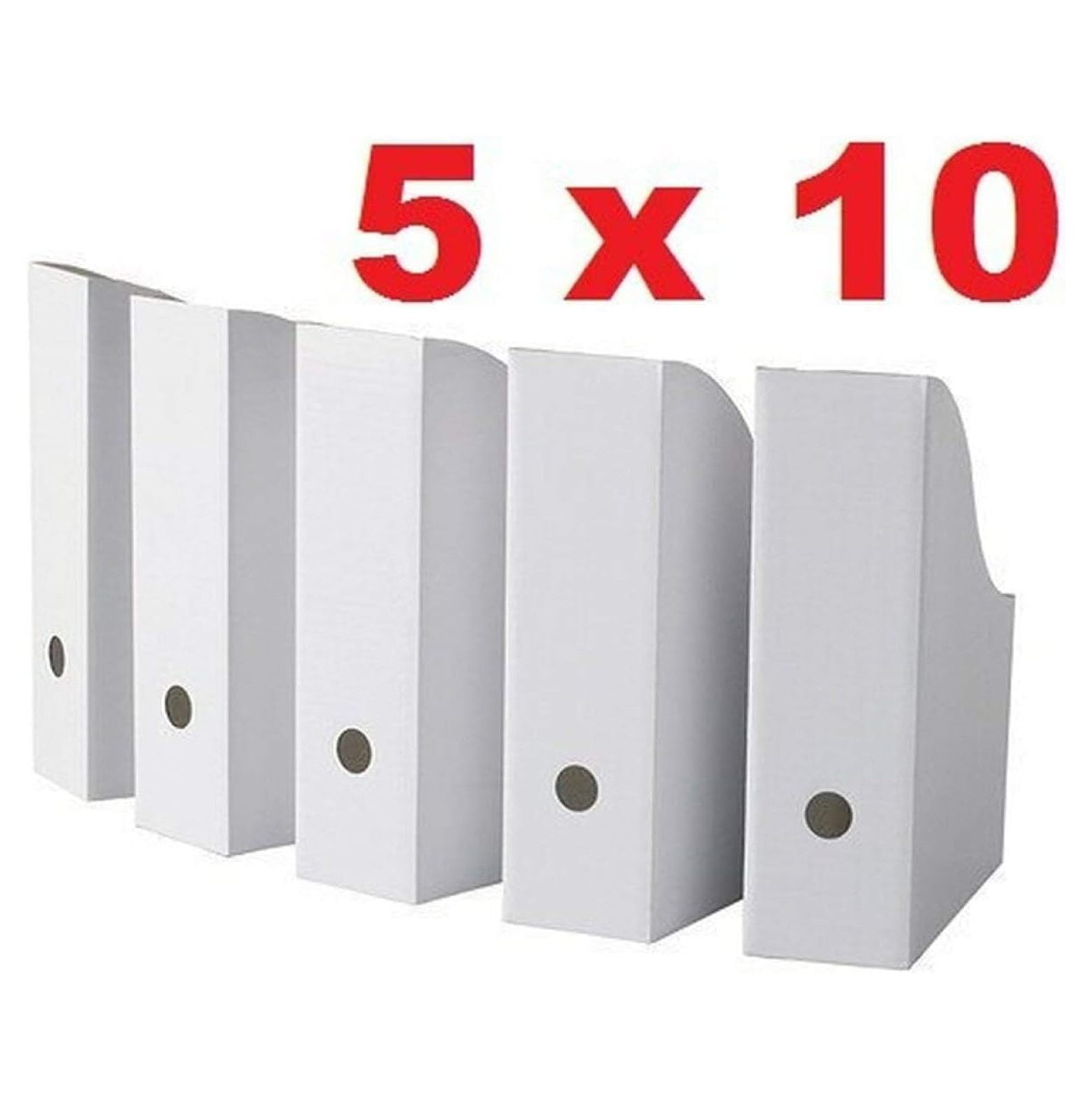 ROYALNA (50 PACK) White Magazine File Folder Holder, Magazine Organizer ...