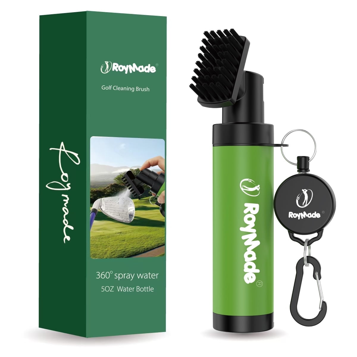 ROYMADE Pro Golf Club Brush Cleaner with 5oz Water Bottle 360° Spray ...