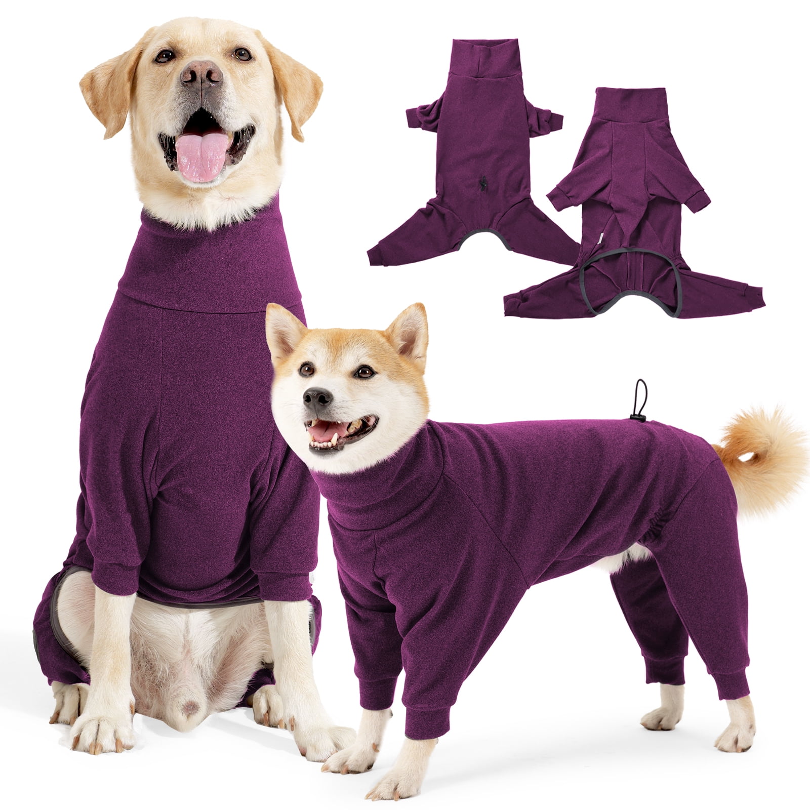 ROZKITCH Turtleneck Dog Sweater with Leash Hole Warm Pajamas Adjustable ...