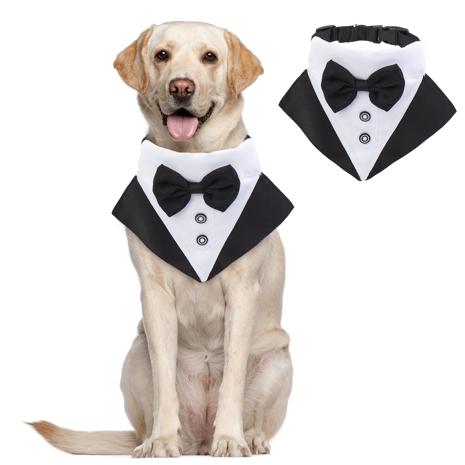 ROZKITCH Dog Tuxedo Adjustable Dog Tuxedo Collar with Bow Tie Formal ...