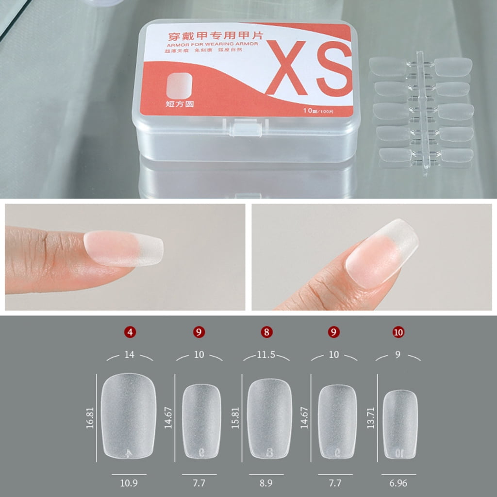 ROZYARD 100Pcs Fake Nails Full Cover Long Coffin Ballerina Fake Nails 9 ...