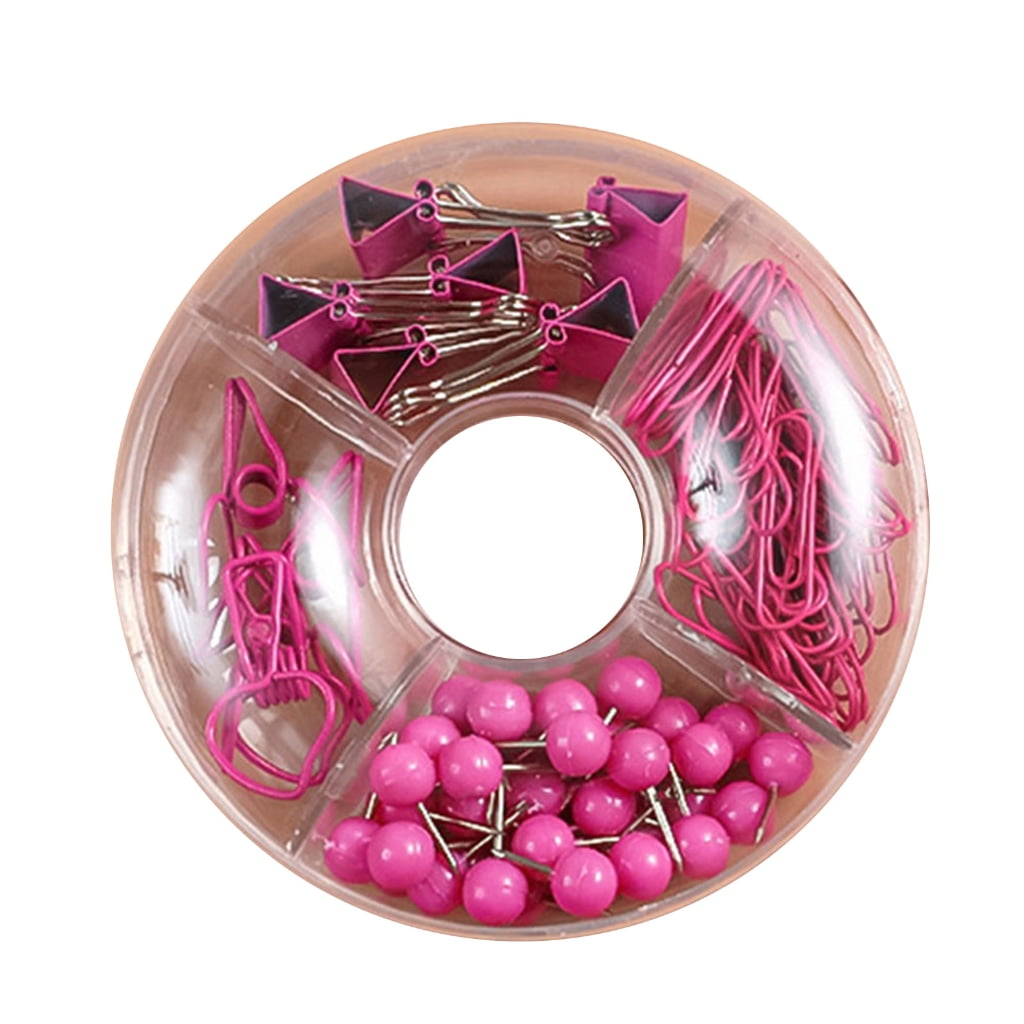 ROZYARD 100Pcs/pack Push Pins, Paper Clips, Binder Clips Set ...