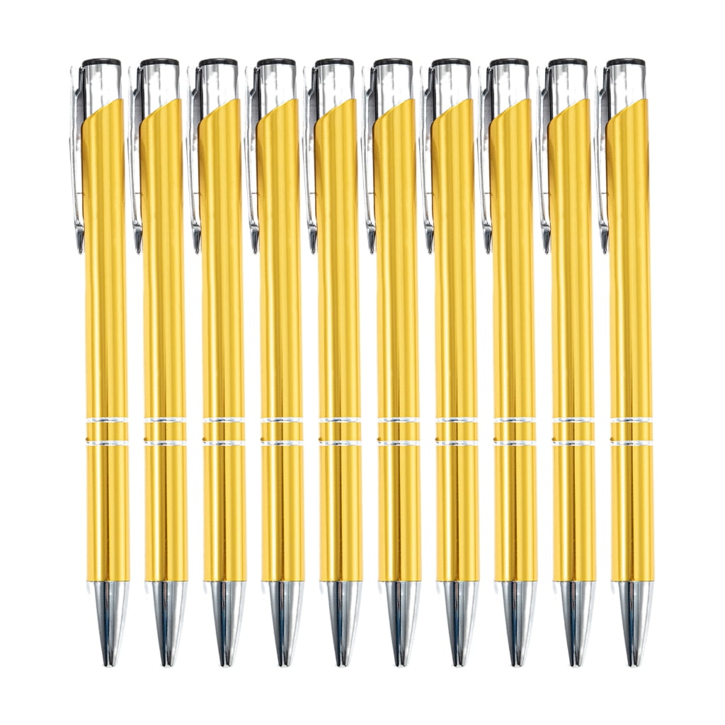 ROZYARD 10x/Set 1.0mm Writing Pen Retractable Ballpoint Pen Metal ...