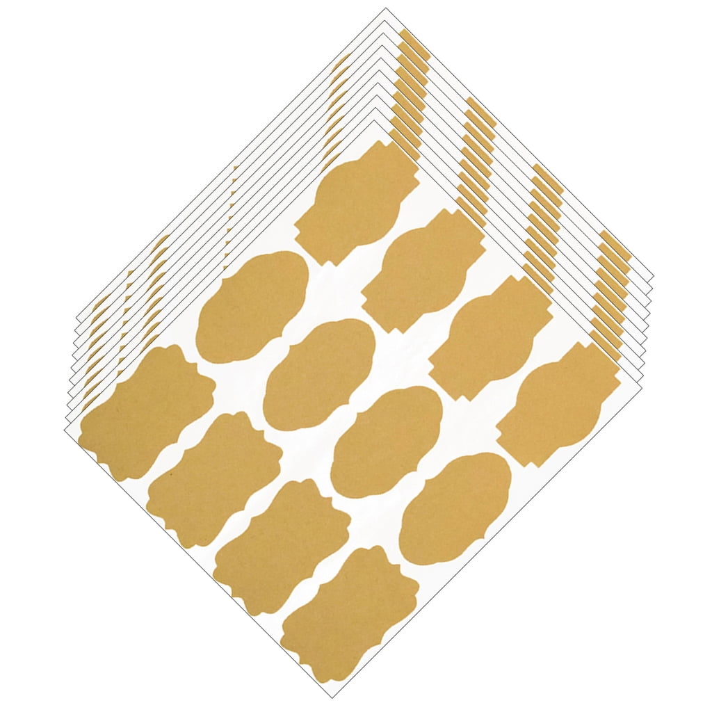 ROZYARD 120PCS Kraft Label Sticker with Fancy Shape Storage Box Labels ...