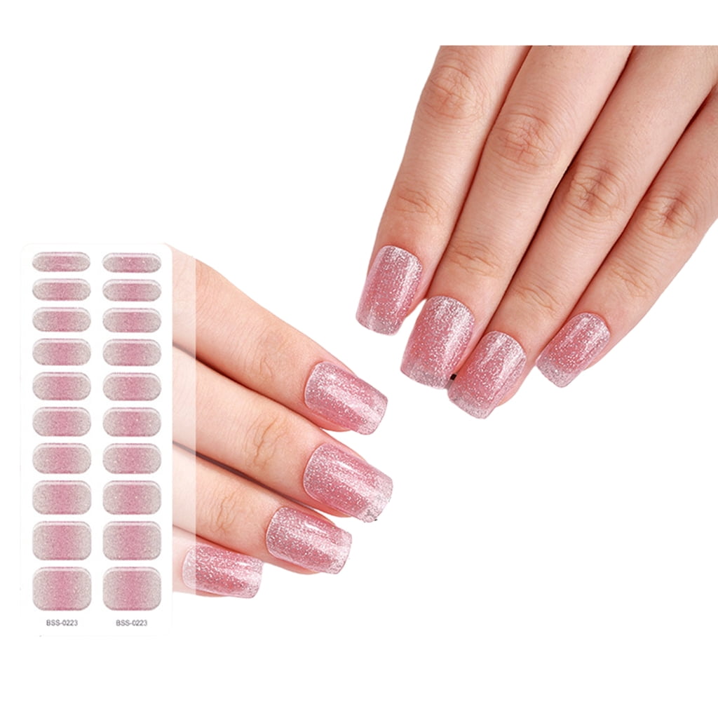 ROZYARD 20 Pcs Long Nail Polish Strips Long Lasting Semi Cured Nail ...