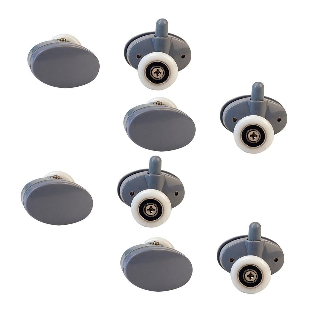 ROZYARD 4 Upper 4 Bottom Rollers Shower Door Runners Bathroom Glass ...