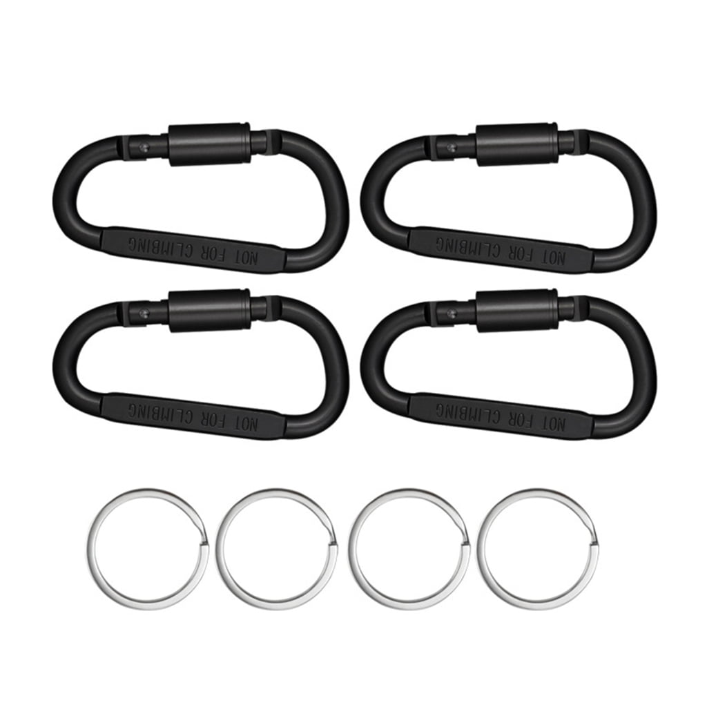 ROZYARD 4Pcs D-Rings Locking Carabiner Clip Hook Aluminum D Rings Key ...
