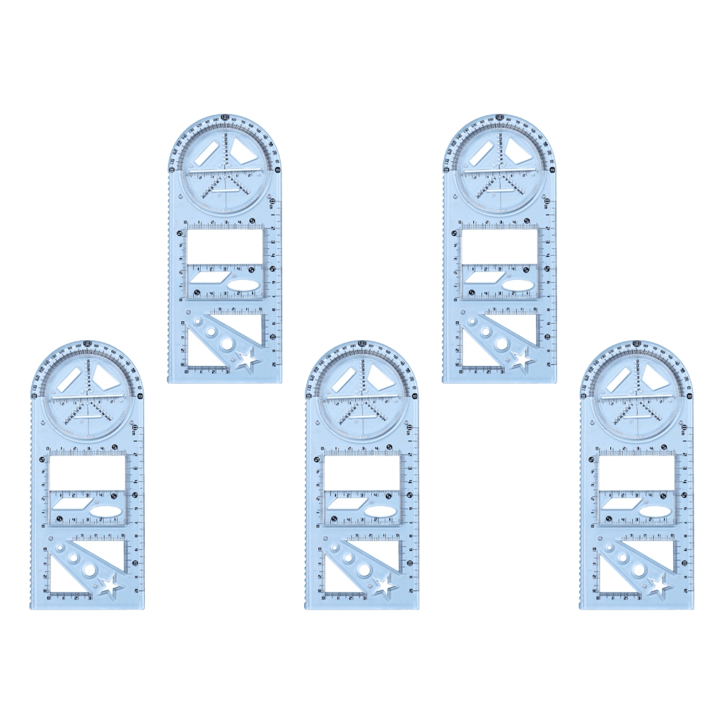 ROZYARD 5 Pcs Multifunctional Geometric Ruler Math Ruler Draft Ruler ...