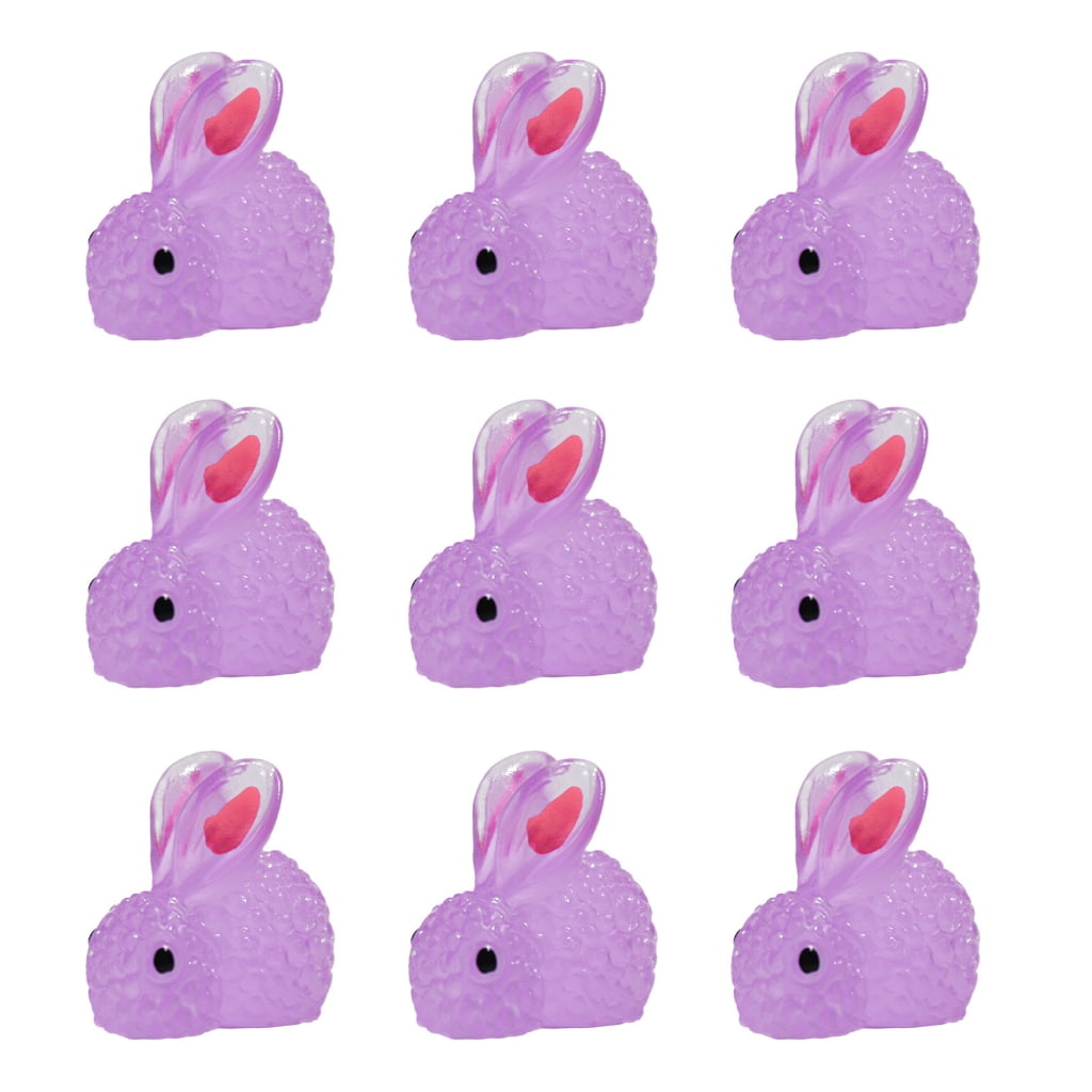 ROZYARD 500pcs Resin Bunnies Figurines Glow in Dark Rabbits for ...