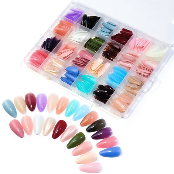 ROZYARD 576Pcs Medium Square Press on Nails Colored Full Cover Fake ...