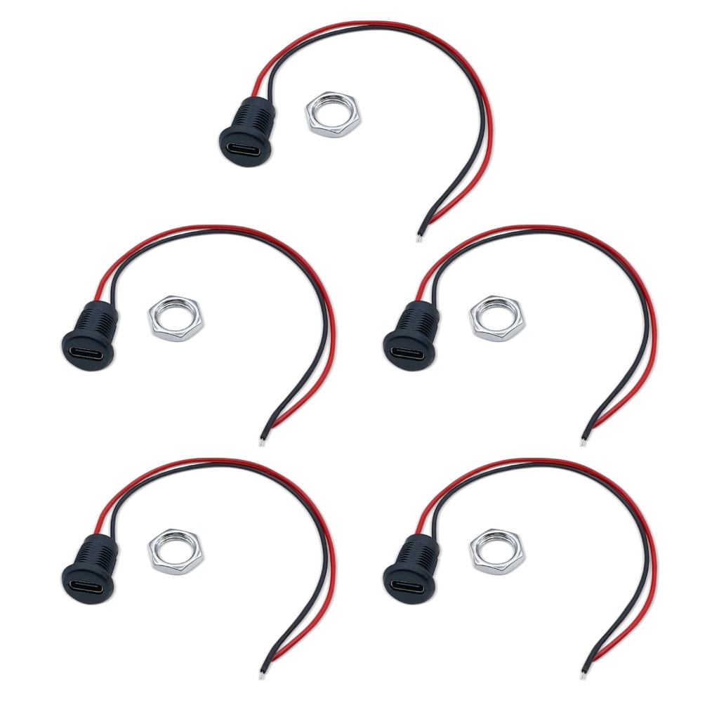 ROZYARD 5Pcs Type C Female 2Pin USB Connector Waterproof Female ...