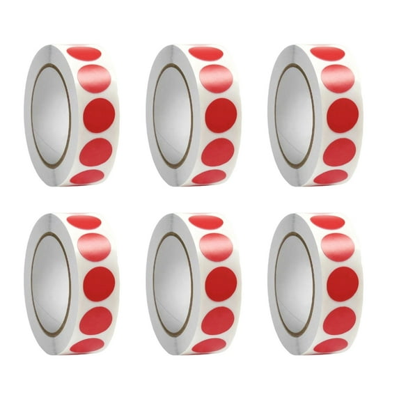 ROZYARD 6 Rolls Red Dot Sticker Circle Labels Round Sticker For ...