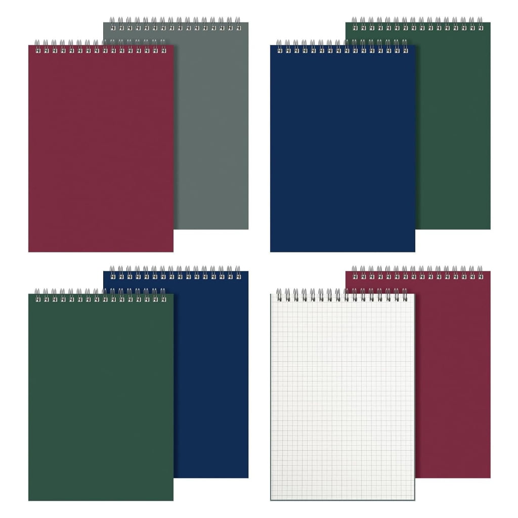 ROZYARD 6Pcs Twin Wire Binding Notebooks with 140 Pages Gridded ...