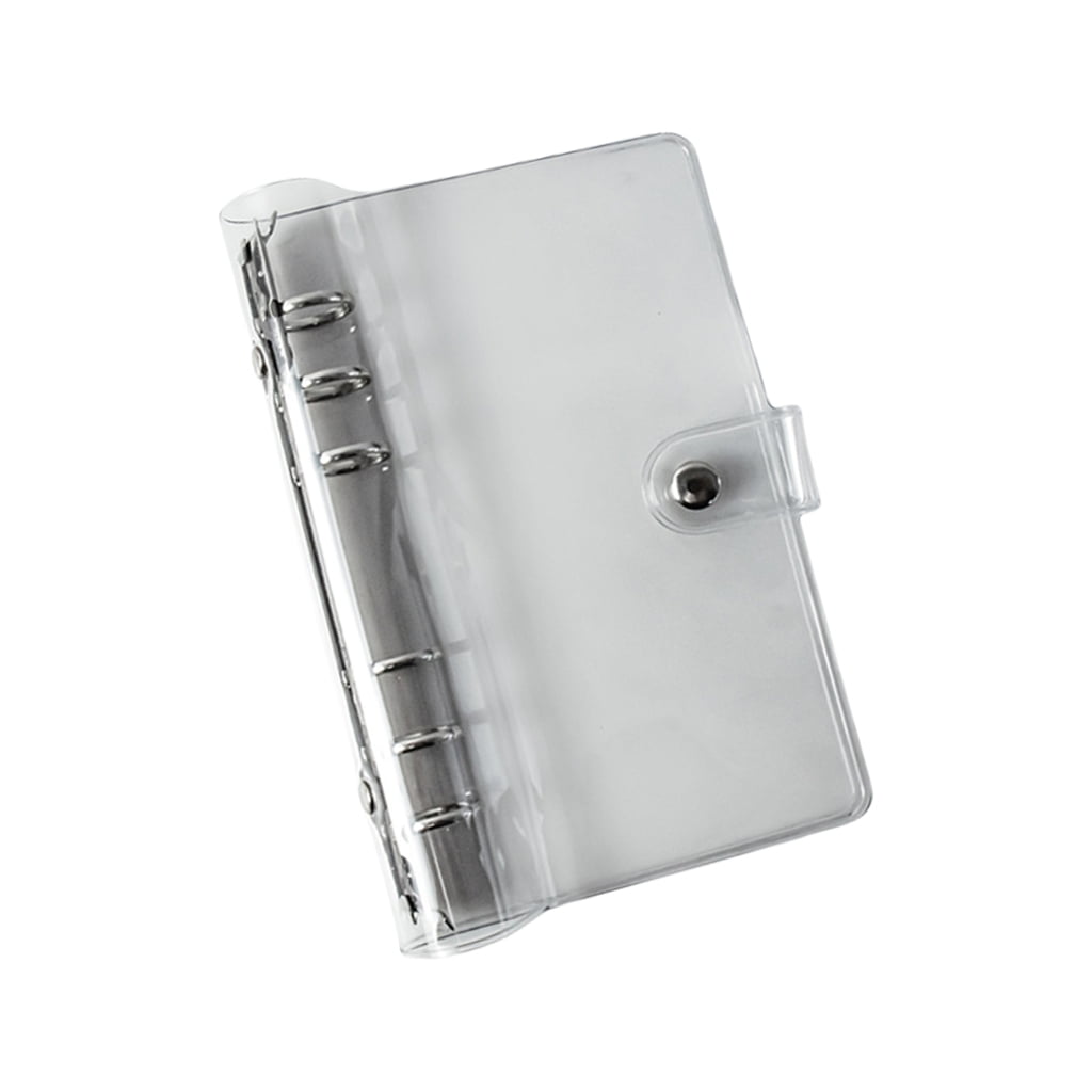 ROZYARD A 6 Binder with Snaps Button 6 Rings Binder Clear Soft Notebook ...