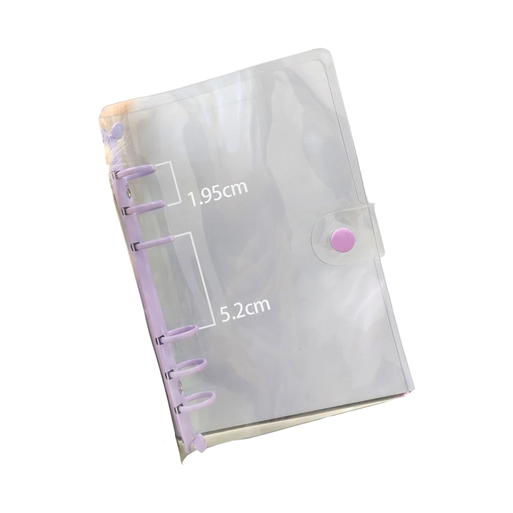 ROZYARD A 6 Binder with Snaps Button 6 Rings Binder Clear Soft Notebook ...