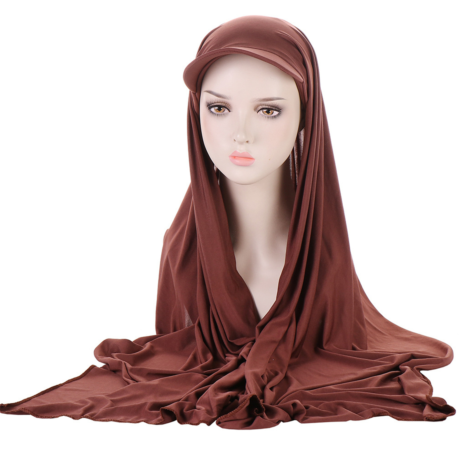 ROZYARD Baseball Hat Hijab With Hat Attached Chic Hijab Chiffon Wrap ...