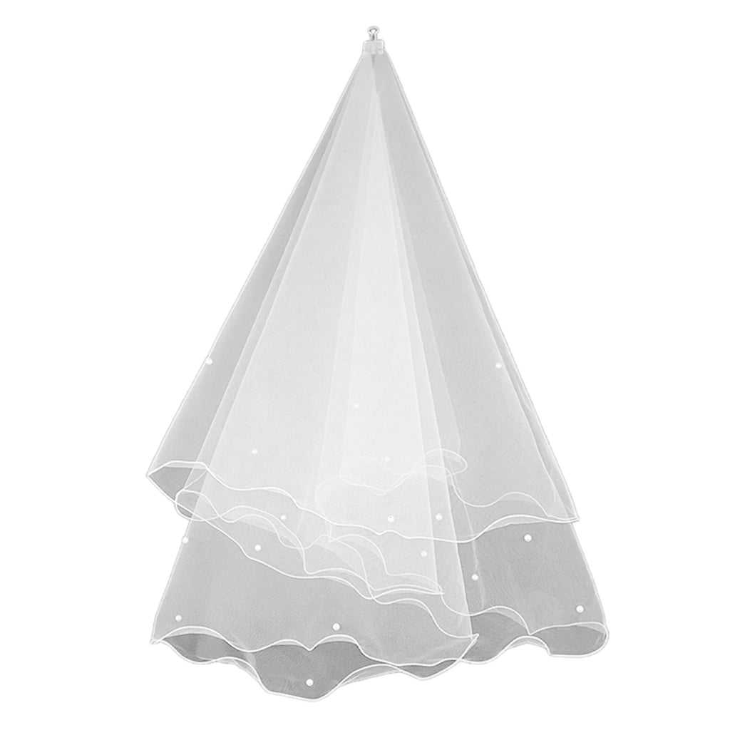 ROZYARD Bride Veil Studded Pearls Beaded Head Covering Wedding Hair ...