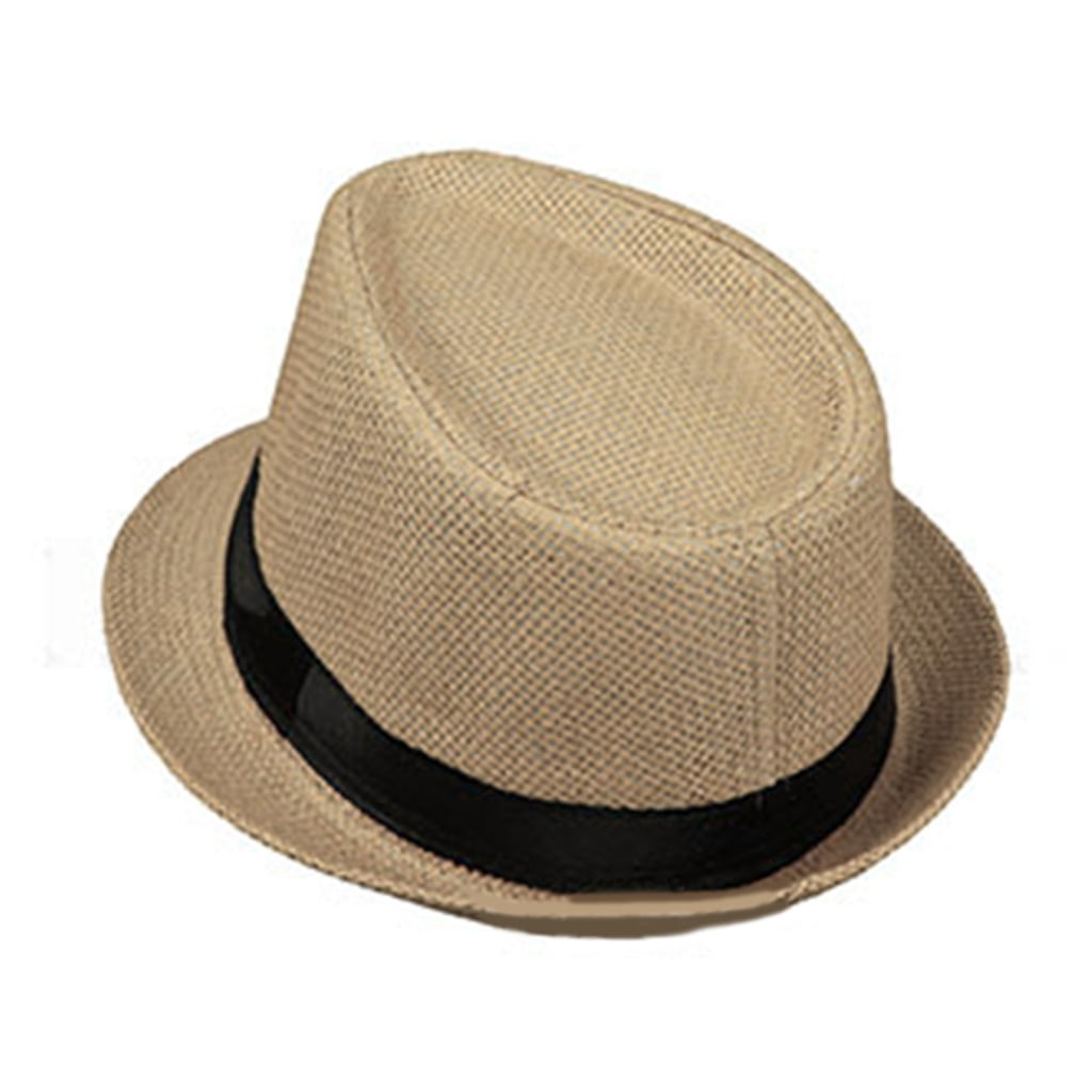ROZYARD British Style Straw Weaving Hat Trilby Hat Summer Spring ...