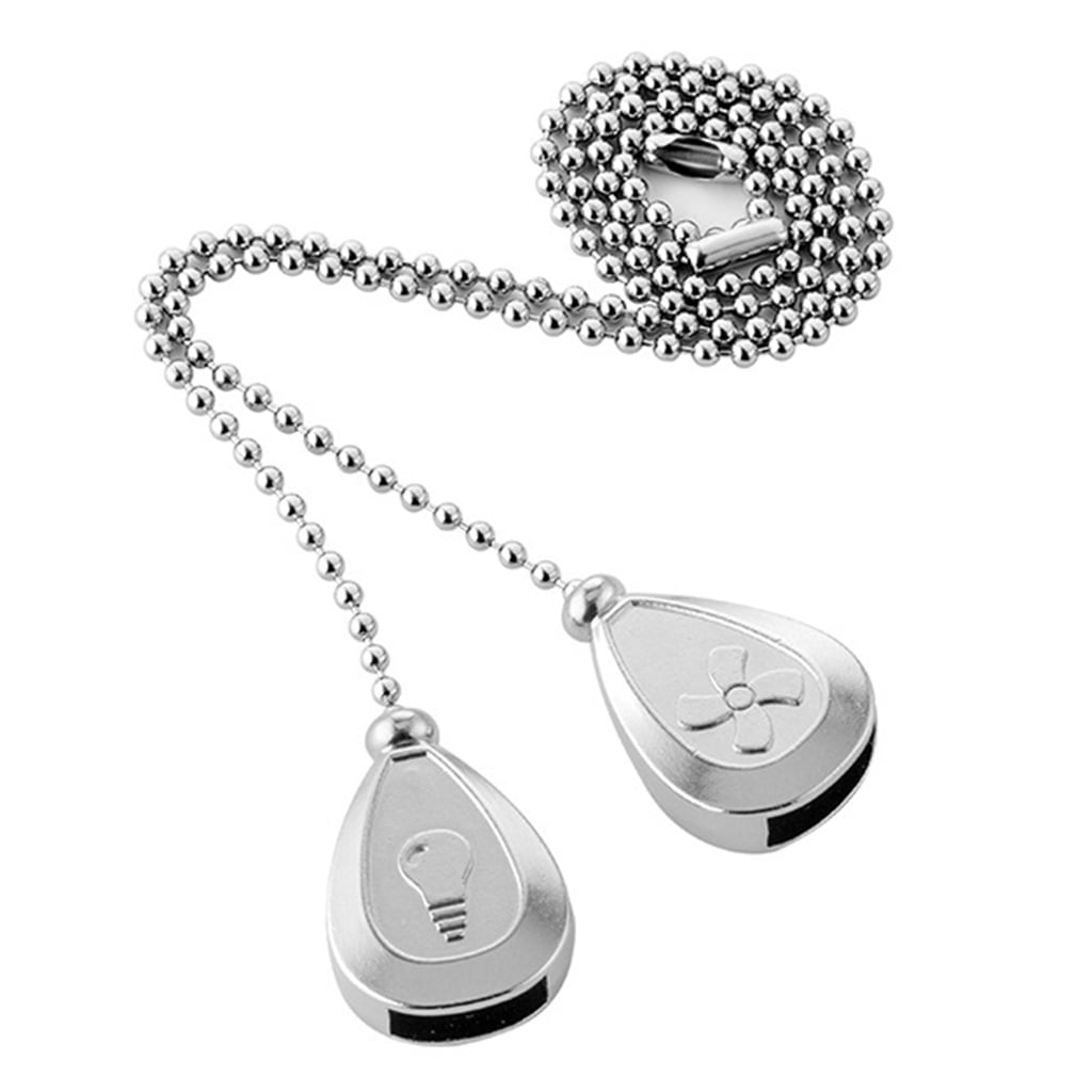 ROZYARD Ceiling Fan Pull Chain Set Metal Light & Fan Cord Extensions ...
