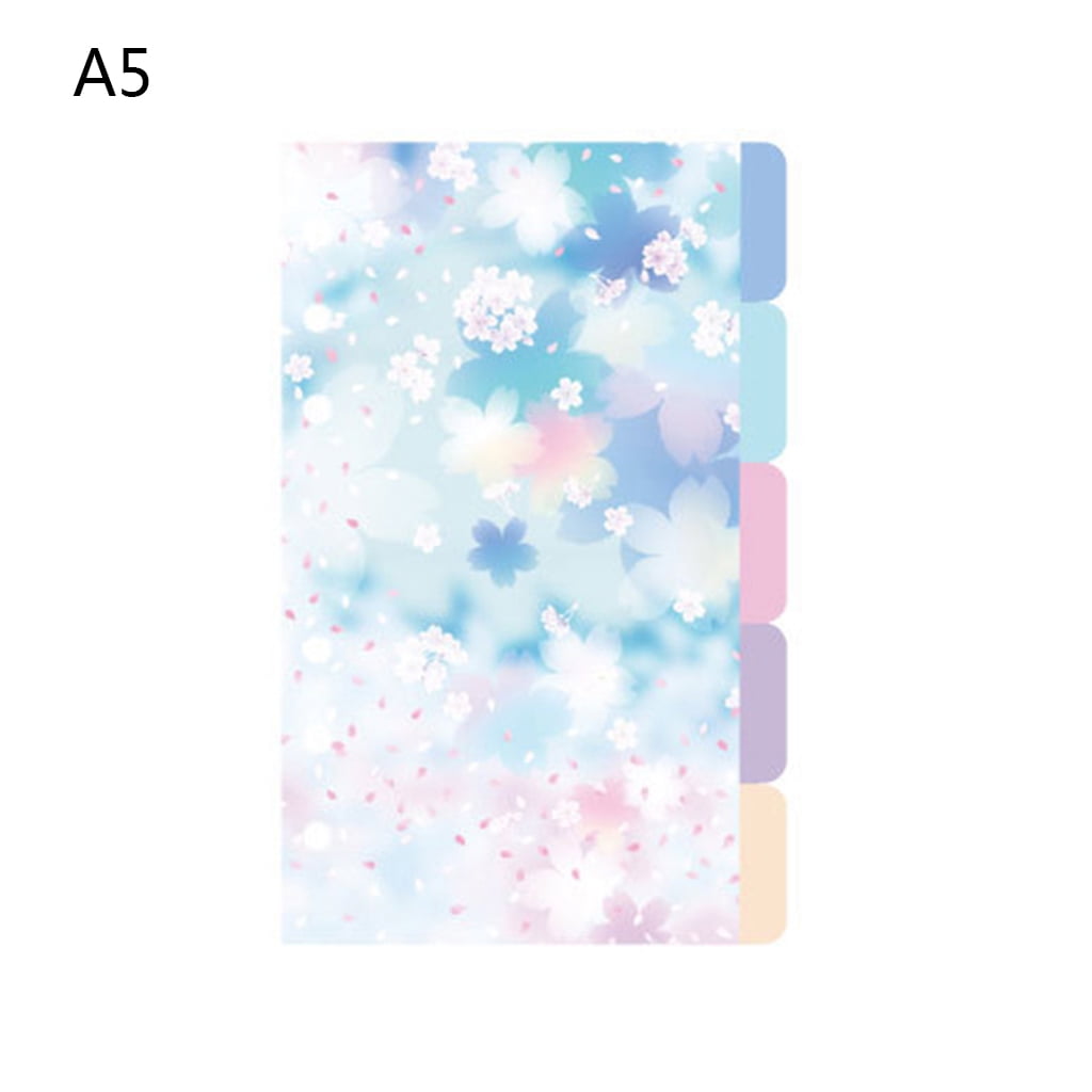 ROZYARD Cherry Blossom Loose Leaf Spiral Binder Index Separator 6 Hole ...