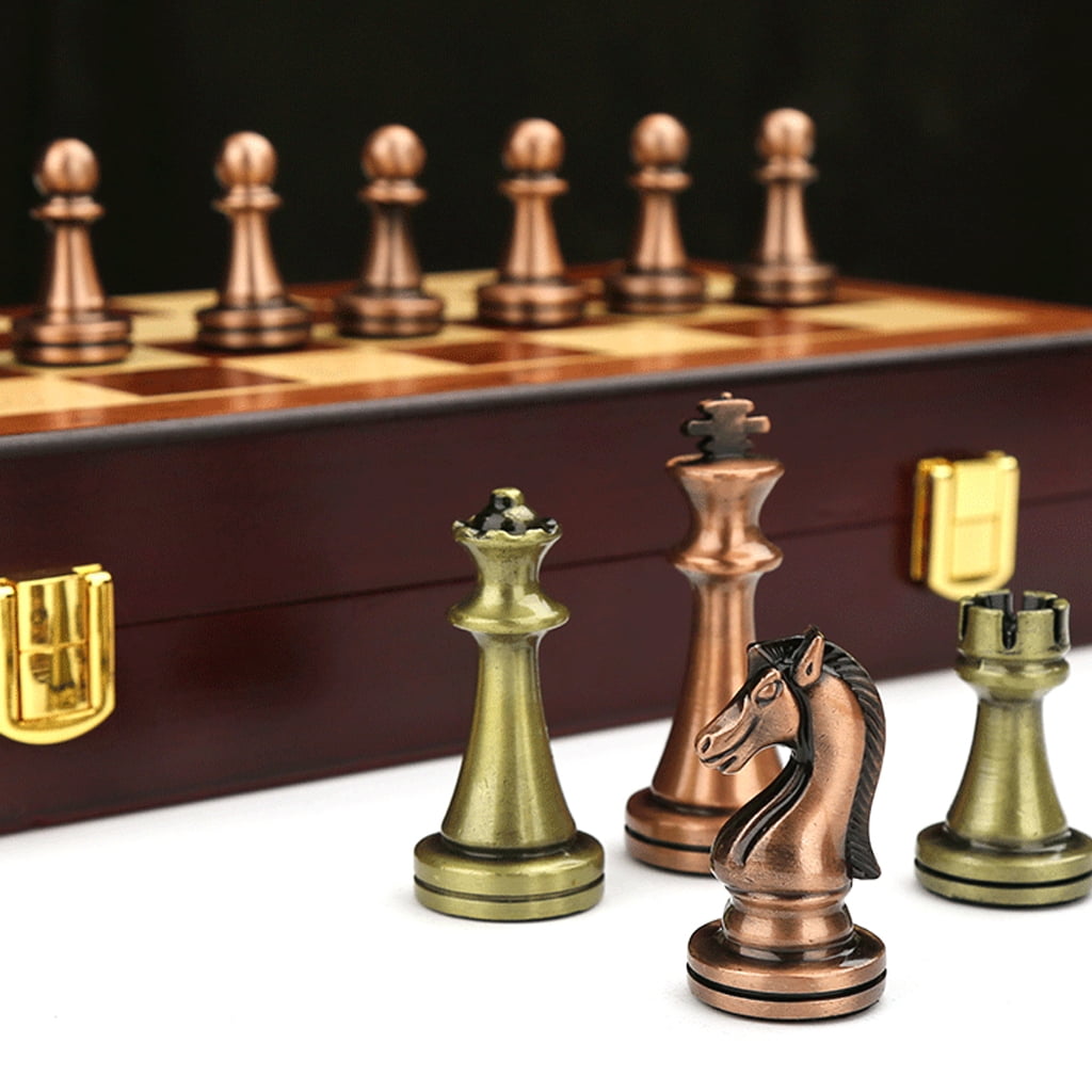 ROZYARD Chesspiece Set Kids Chess Set Folding Board Set Upgraded Metal ...