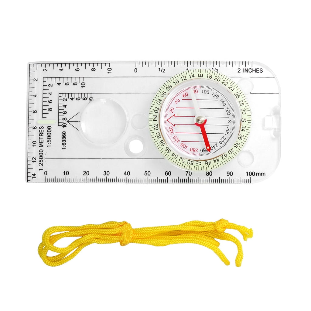ROZYARD Compasses Map Scale Ruler Magnifying Glass Plastic ...