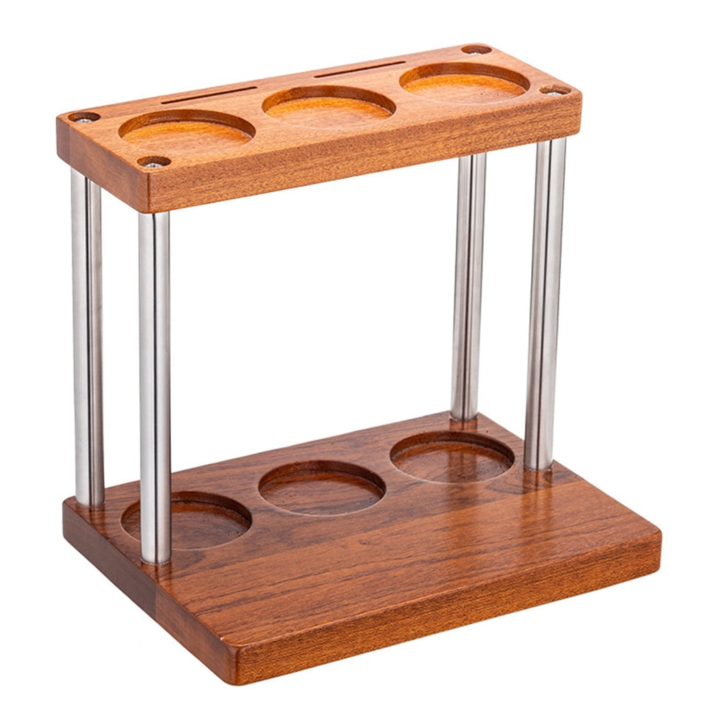 ROZYARD Elegant 2 Layer Coffee Station Shelf Natural Wood Stand Holder ...