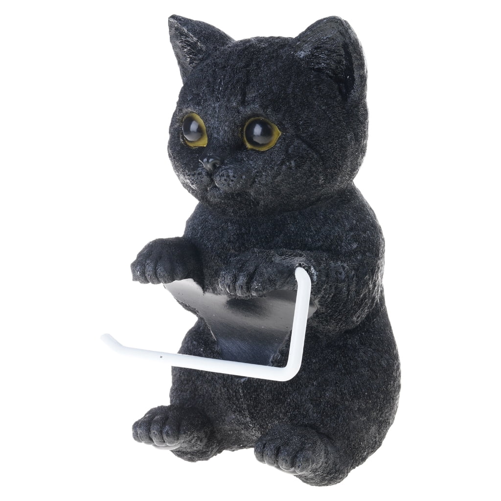 Feline Wall Mounts Toilet Paper Holder Bathroom Storage Container Easy ...