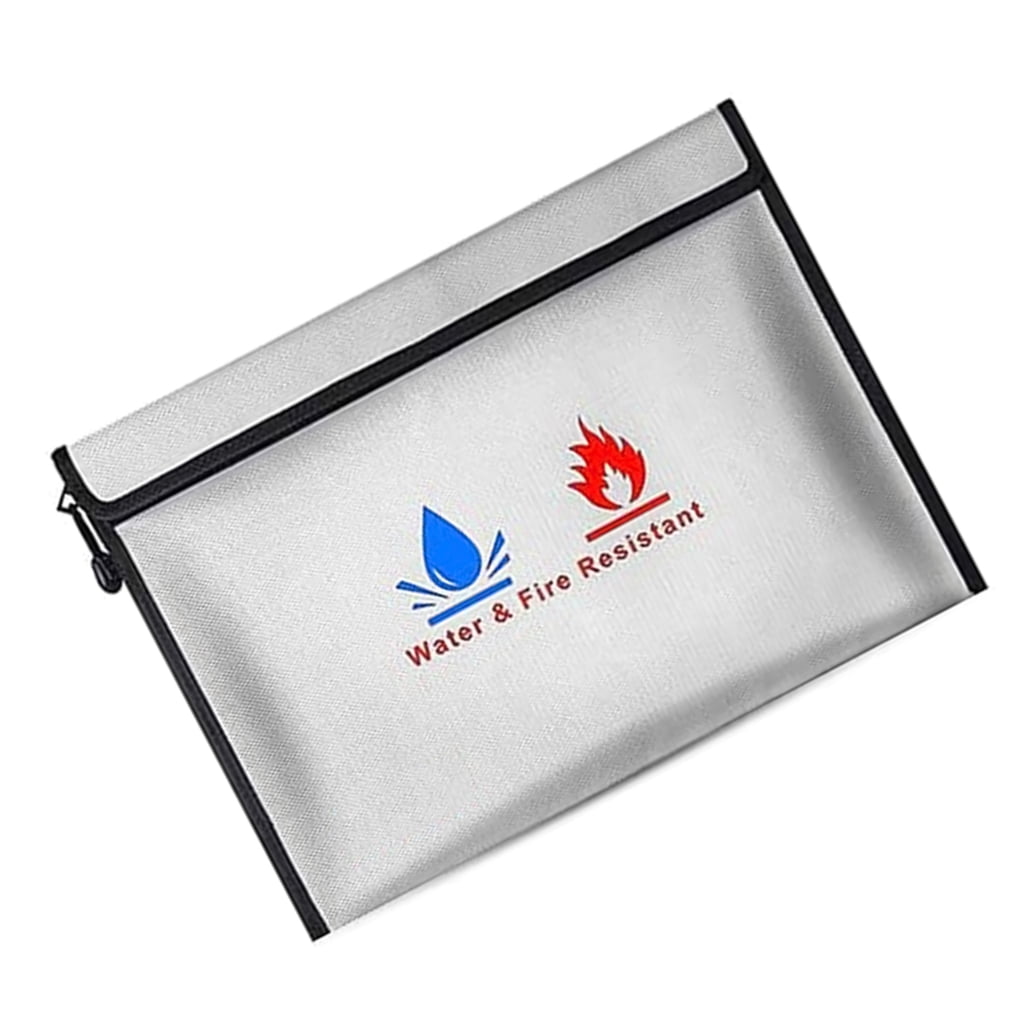 ROZYARD Fireproof Waterproof Money Bag with Zipper Document Bag, Money ...