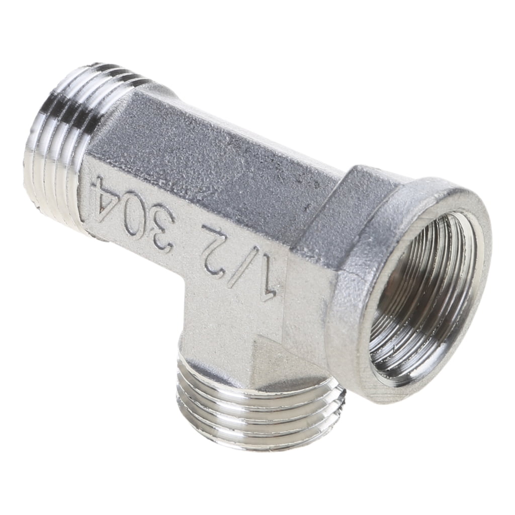 ROZYARD G1/2" Tee 3 Way Plumping Pipe Fittings Chrome Plated Brass T type Bathroom - Walmart.com